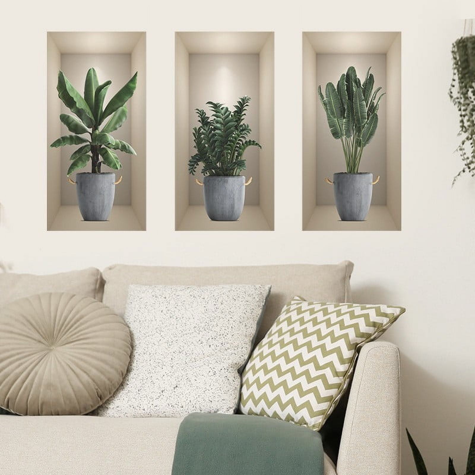 RuiJiao Green Plants Potted Wall Decals Tropical Plants Green Leaves ...