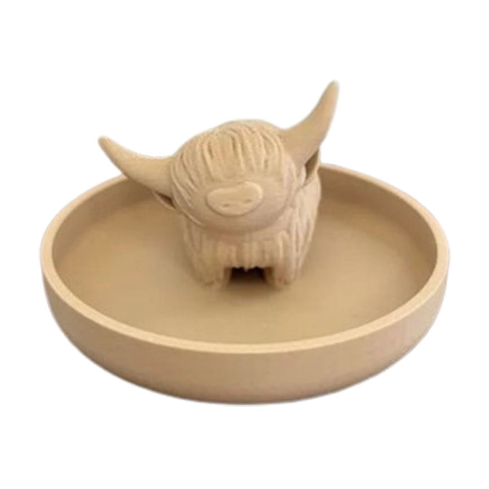 RuiJiao Highland Cow Ring Holder with Circular Dish, Farmhouse ...