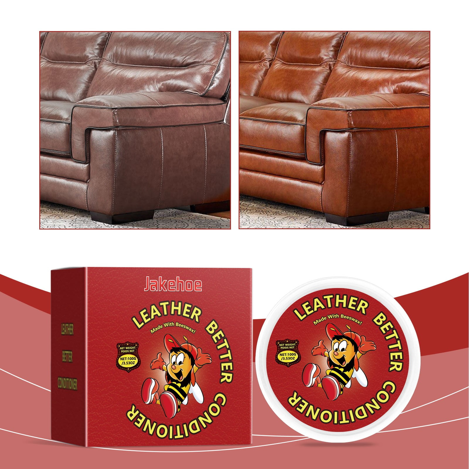 RuiJiao Leather Restorer and Polish - 124g Quick-Acting Formula to ...