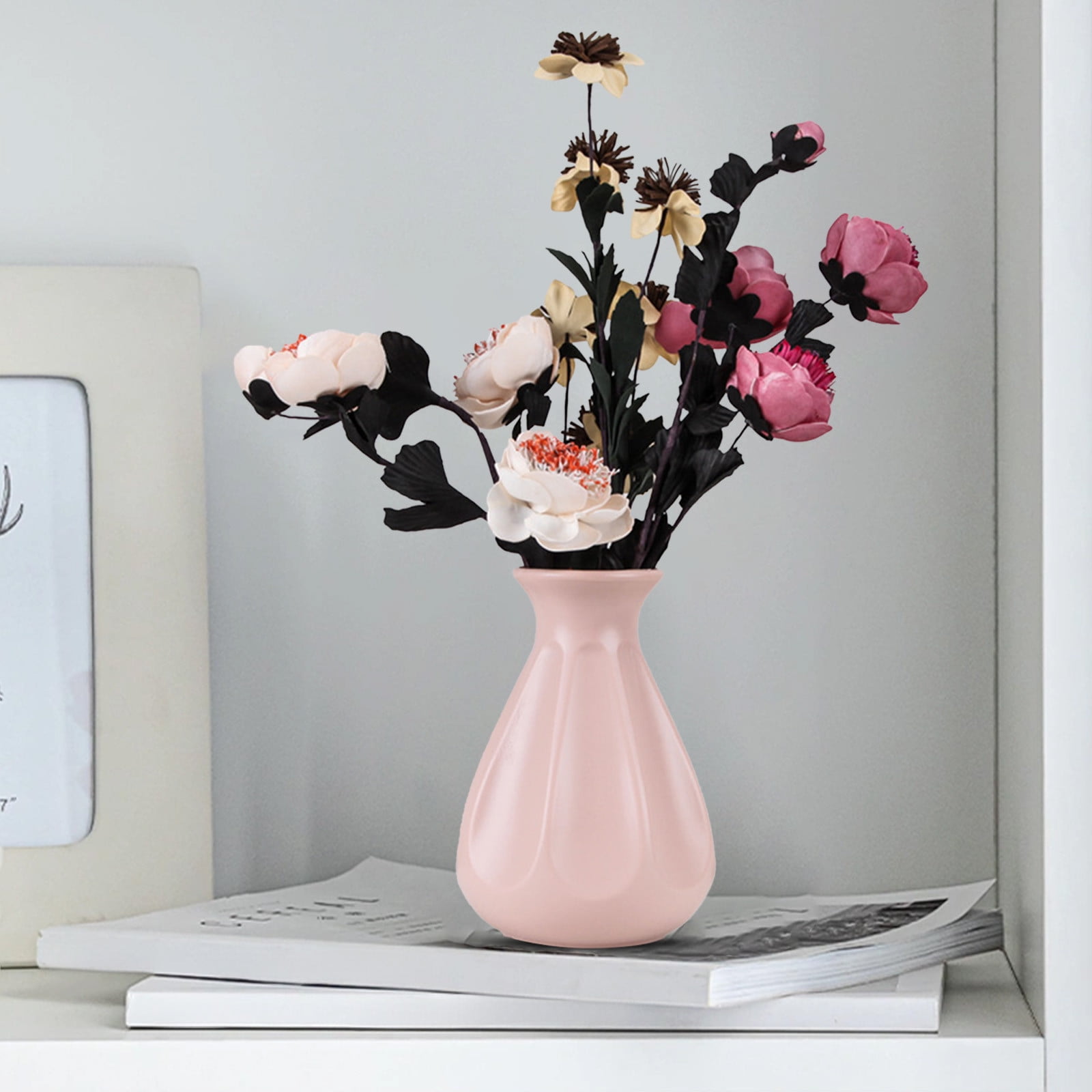 RuiJiao Living Room Decorative Vases Set - Plastic Glazed Finish, Ideal ...