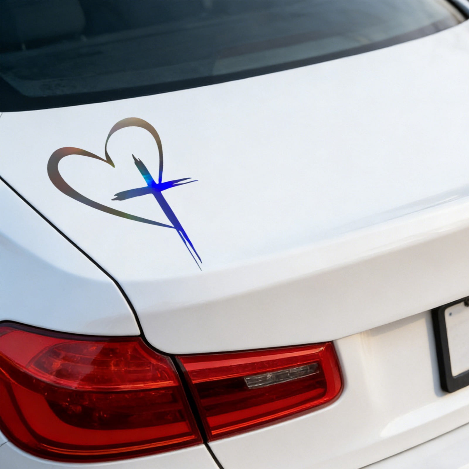 RuiJiao Love Heart Crucifix Vinyl Waterproof Sticker Decal for Car ...