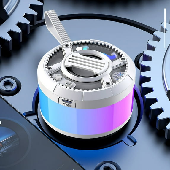 RuiJiao Mecha Mini Portable Bluetooth Speaker with Deep Bass and RGB ...