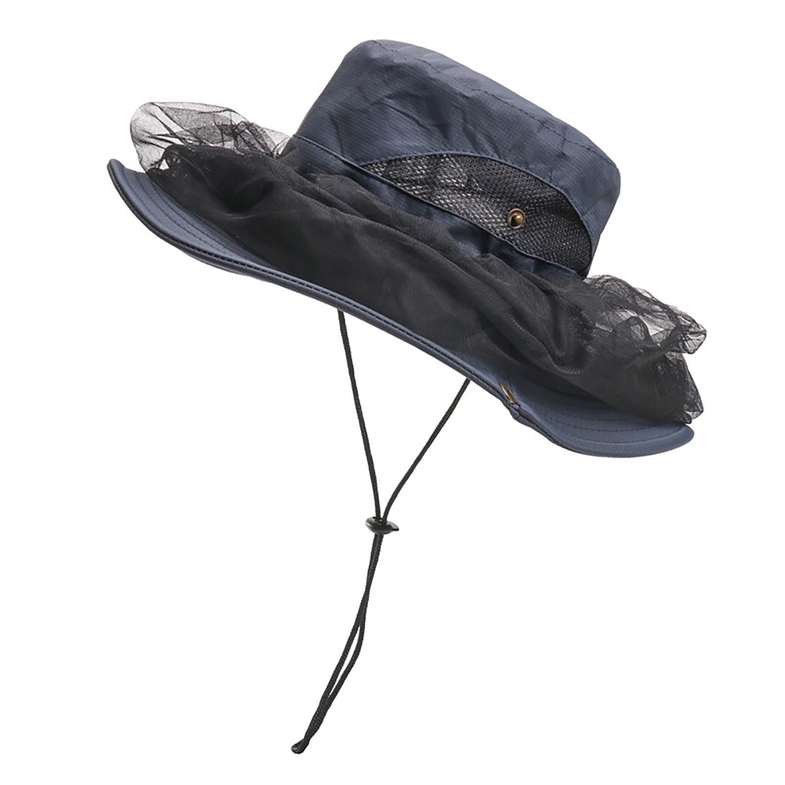 RuiJiao Mosquito Head Net Hat, Sun Hat with Veil Mesh Protection, Multi ...