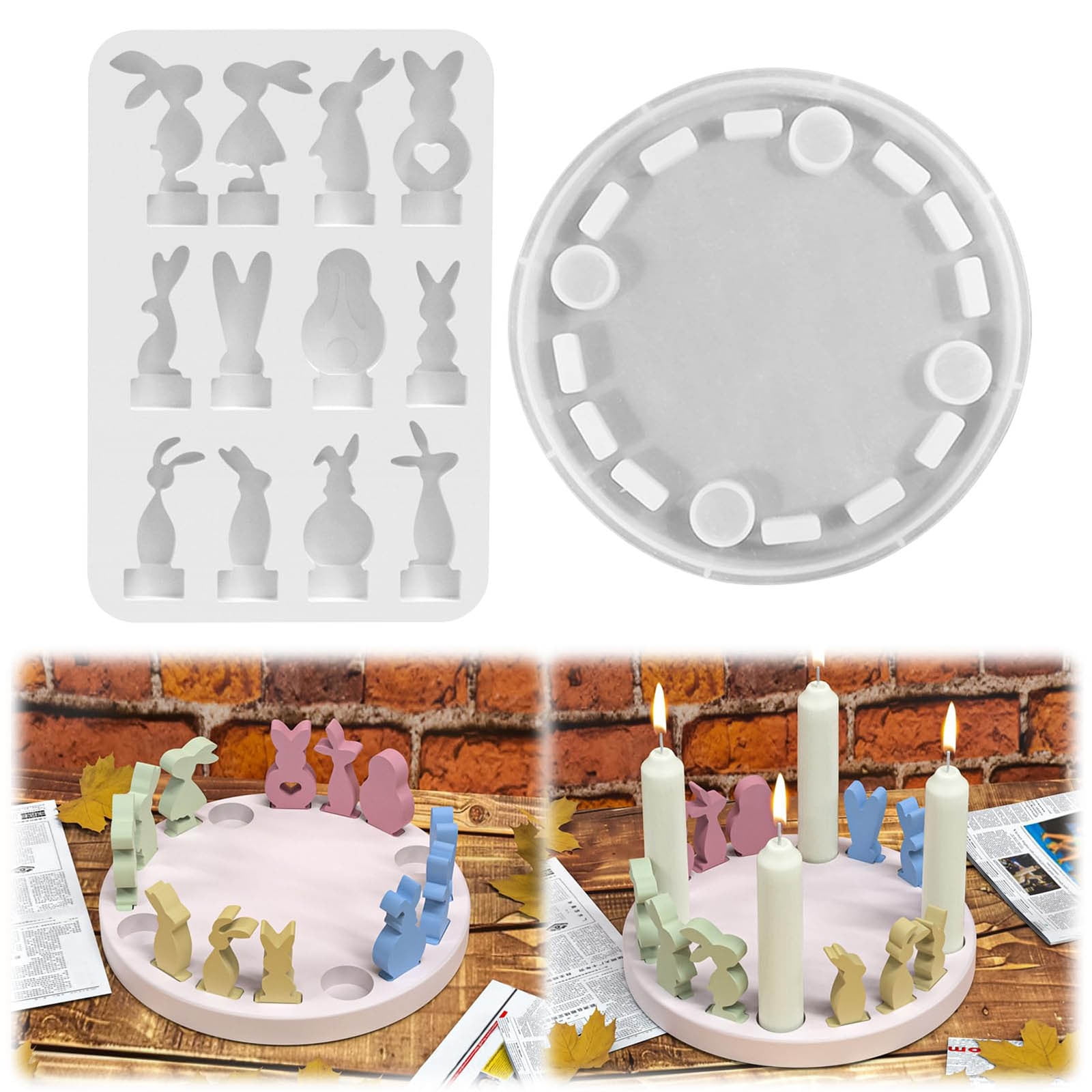 RuiJiao Moulds Casting Moulds Easter Spring Easter Bunny Plaster Moulds ...