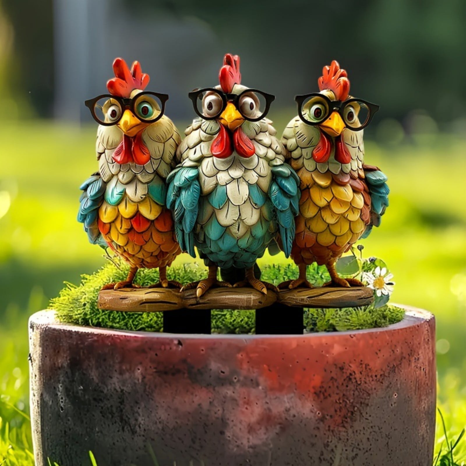 RuiJiao Outdoor Garden Decor Set - Acrylic Animal Family Gifts, Ground ...