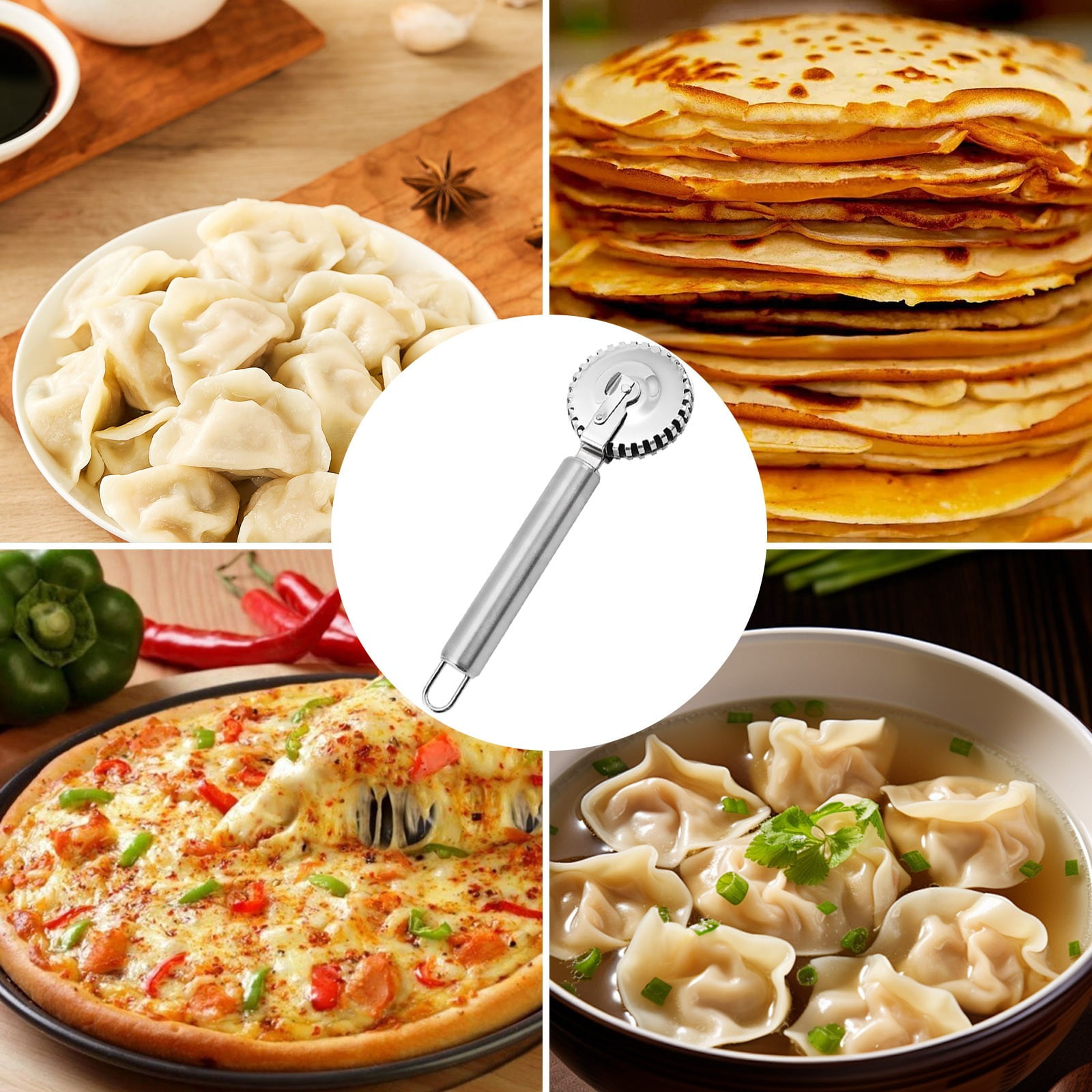 RuiJiao Pastry Ravioli Wheel Cutter, Stainless Steel Single Roller ...