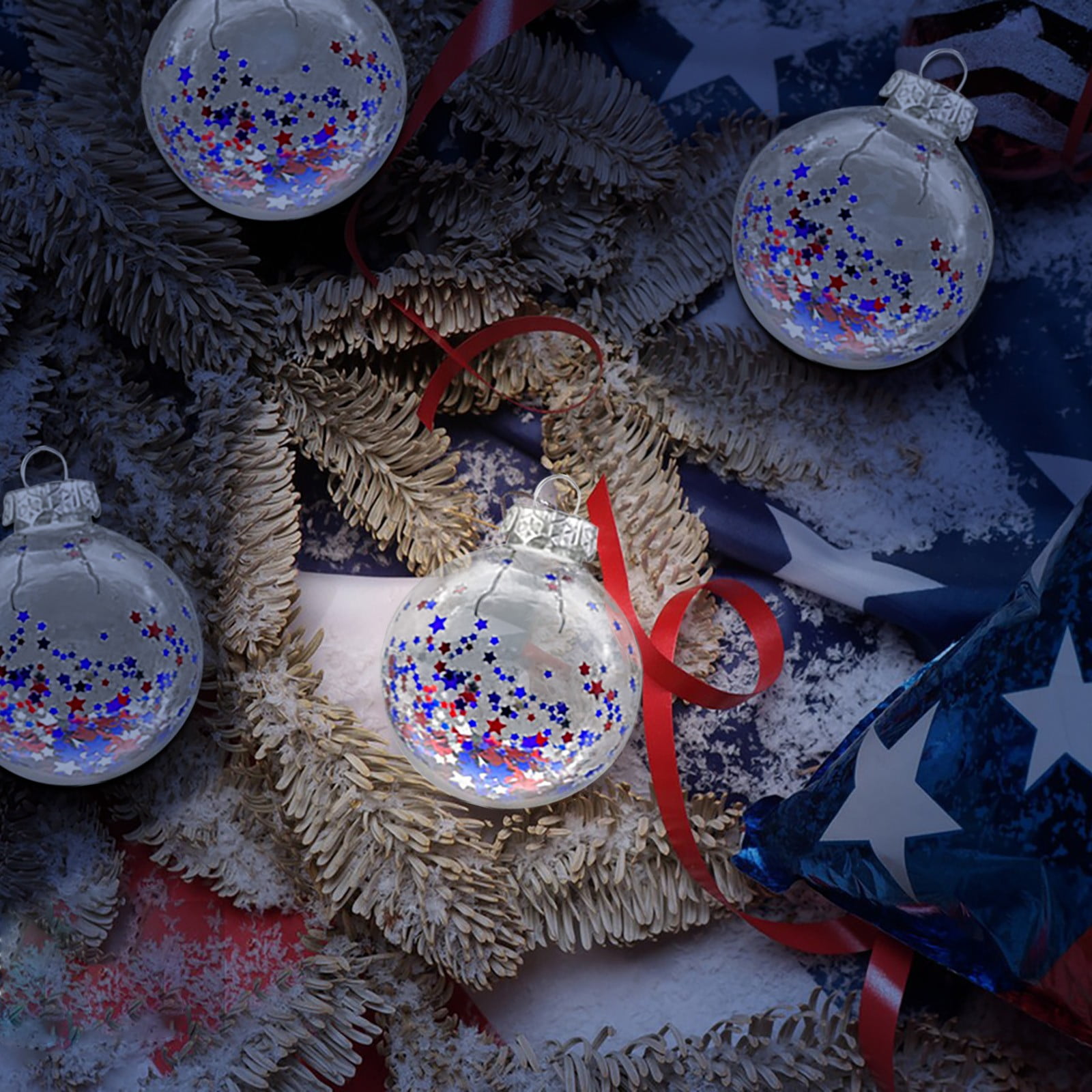 RuiJiao Patriotic Festive Ball Ornaments (Set of 6) - Celebrate ...