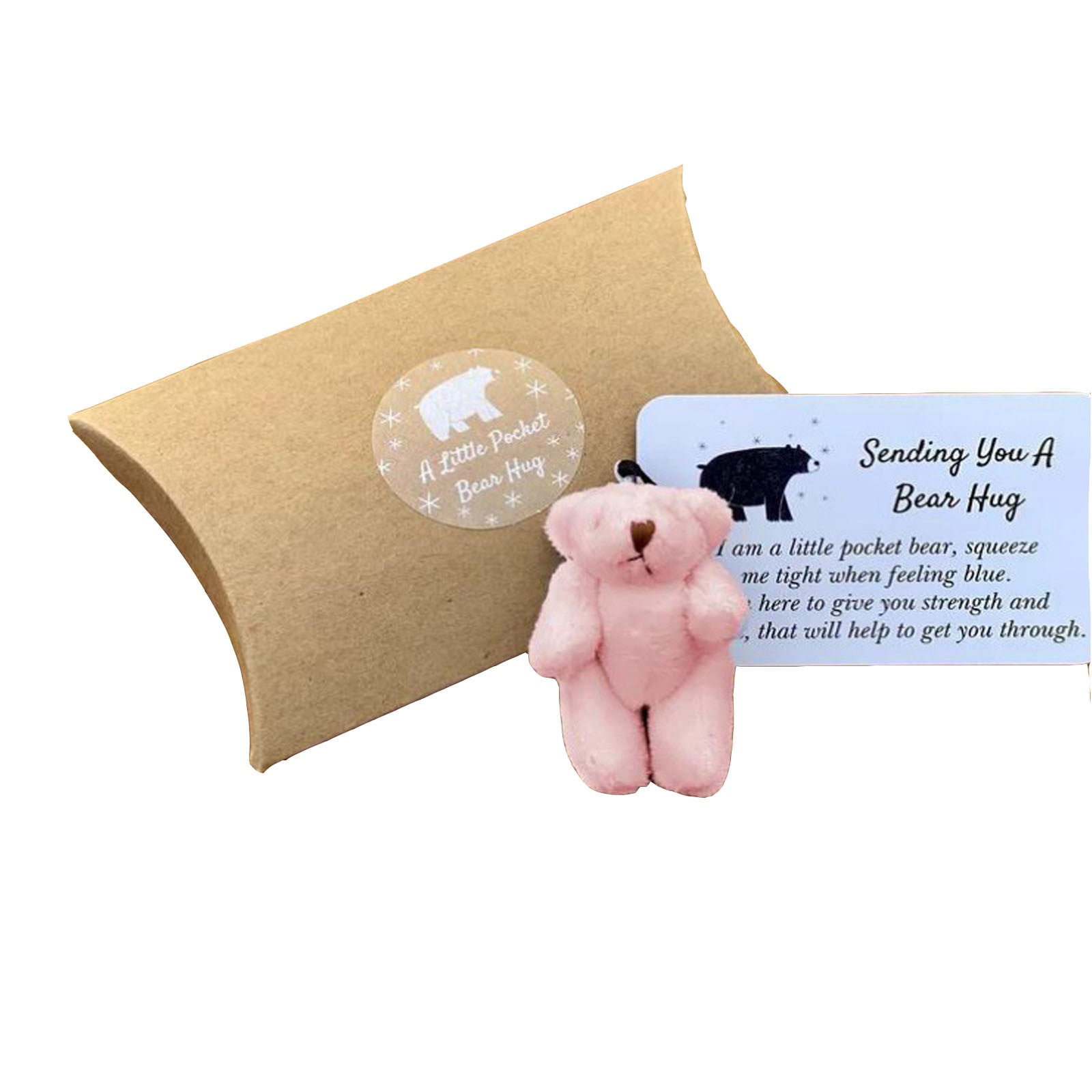 RuiJiao Pocket Bear Hug, Mini Plush Stuffed Bear for Anxiety & Stress Relief, Comforting Gift ...
