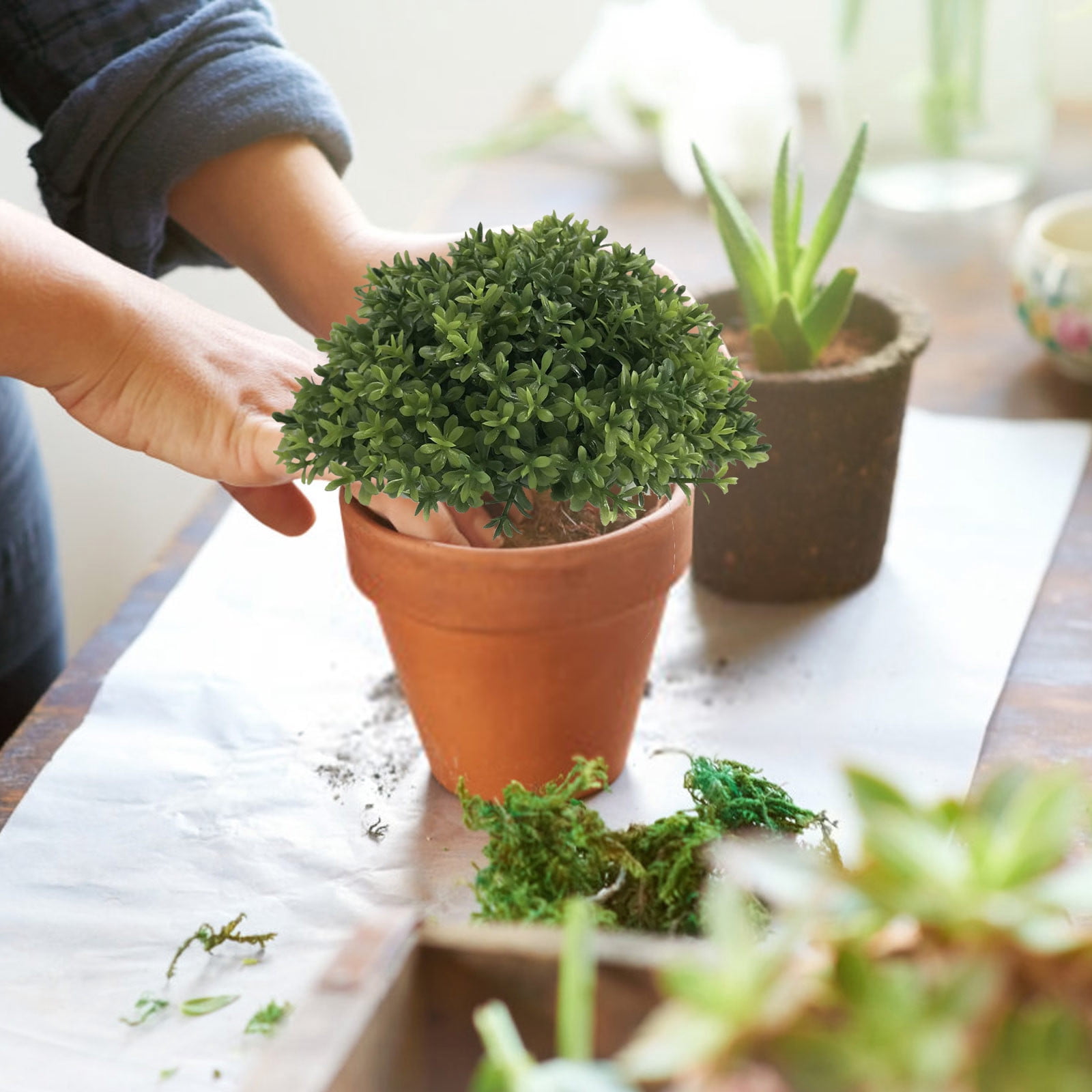 RuiJiao Realistic Artificial Greenery - Indoor/Outdoor Decorative Fake ...