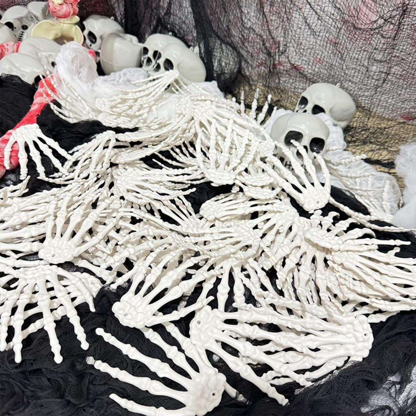 RuiJiao Realistic Life-Size Plastic Halloween Skeleton Hand Decor White ...