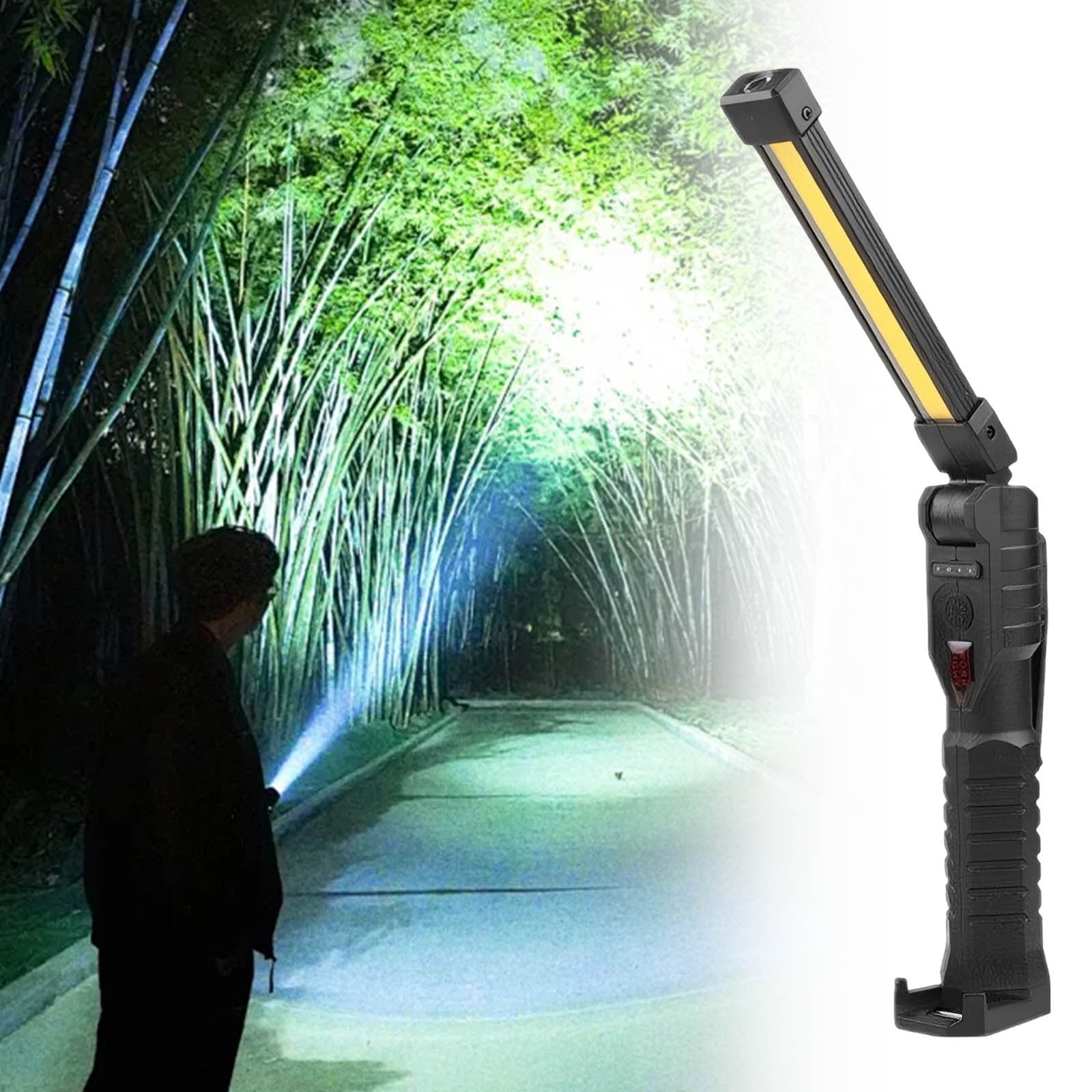 RuiJiao Rechargeable Handheld Flashlight with Magnetic Base, Rotating ...