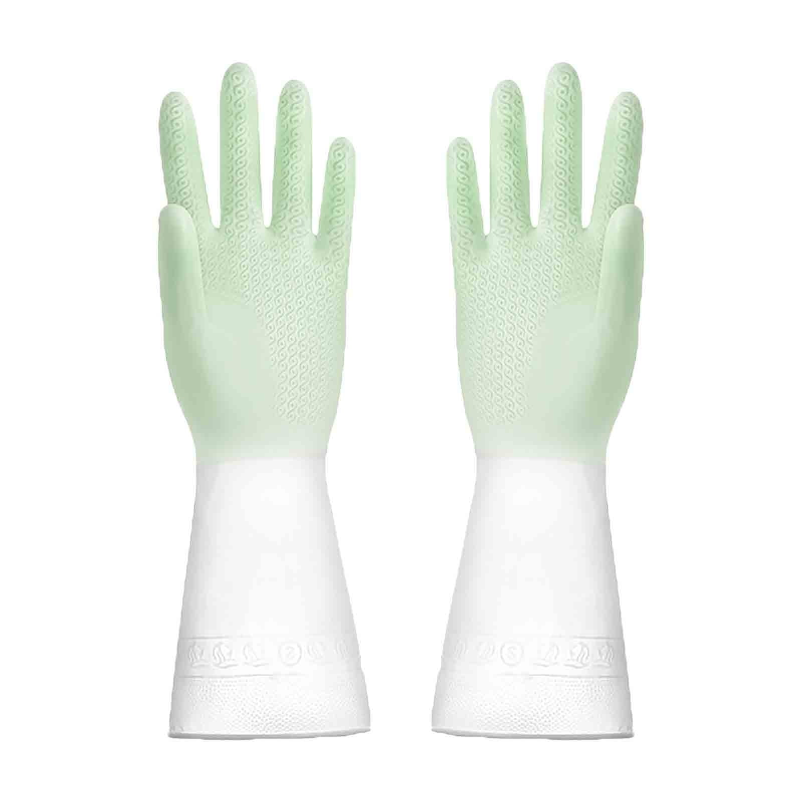 RuiJiao Rubber-Gloves Dishwashing Gloves for Cleaning Kitchen - Long ...