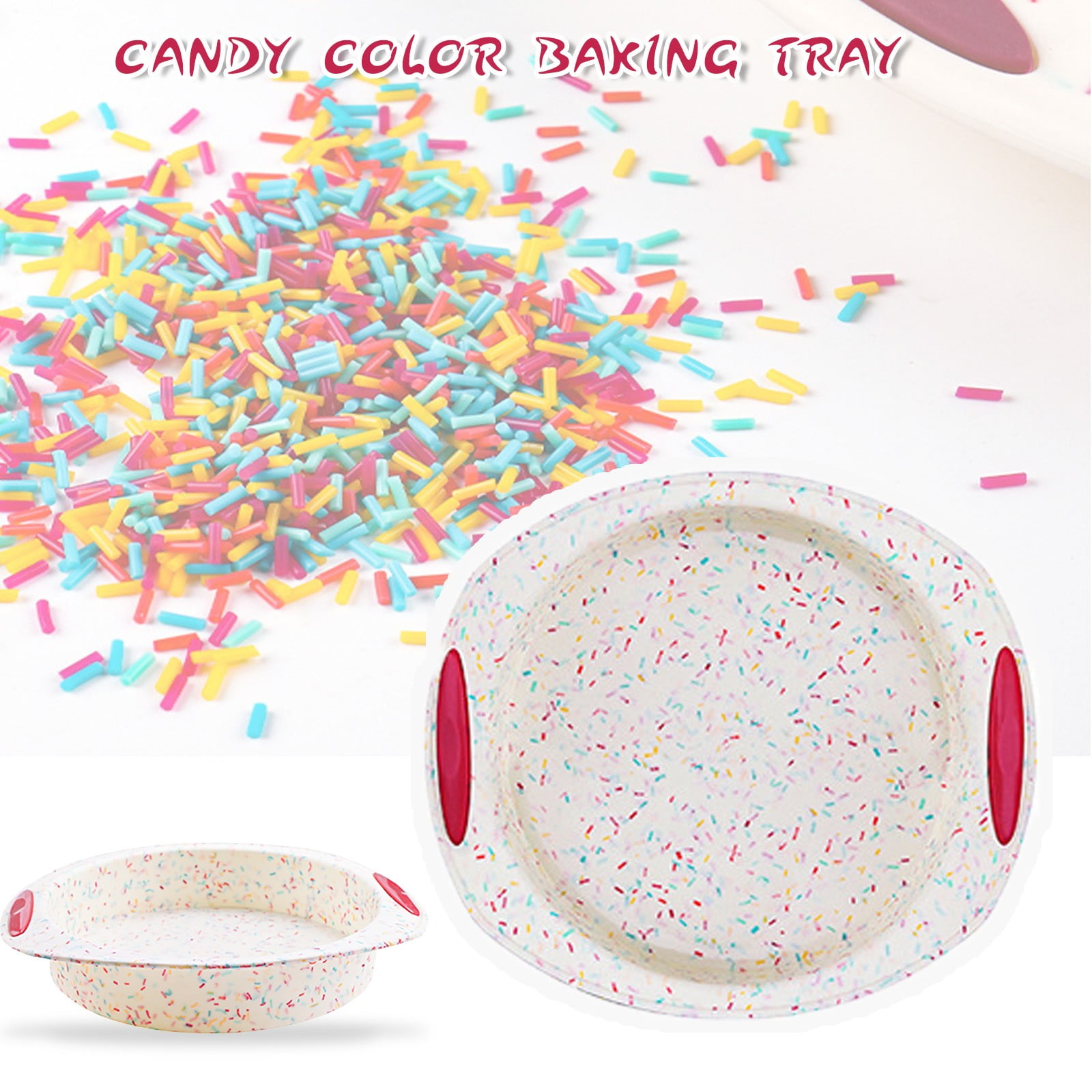 RuiJiao Silicone Round Cake Mold - DIY Multicolor Grain Baking Pan for ...