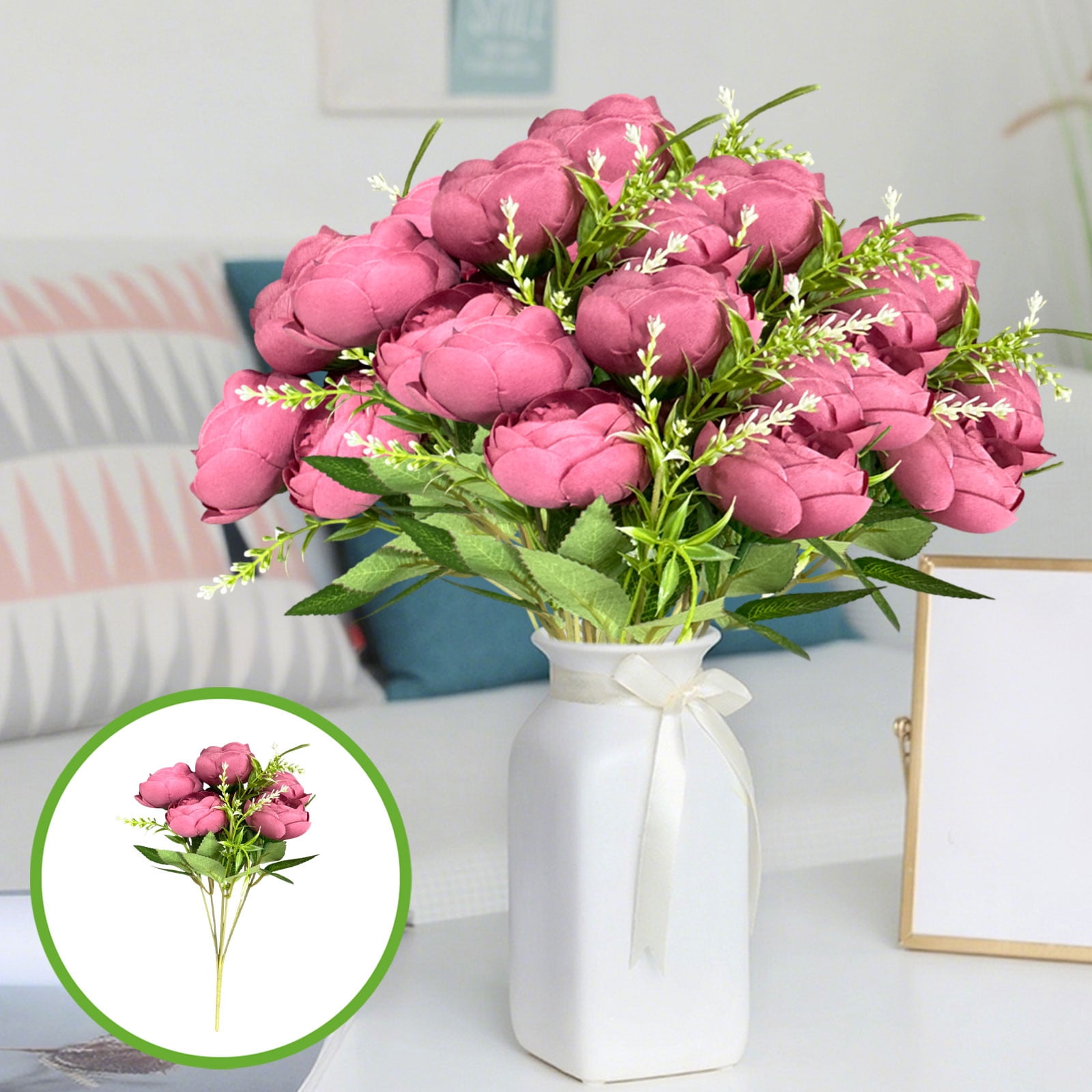 RuiJiao Silk Small Tea Rose Artificial Flowers Bouquets for Decorations ...