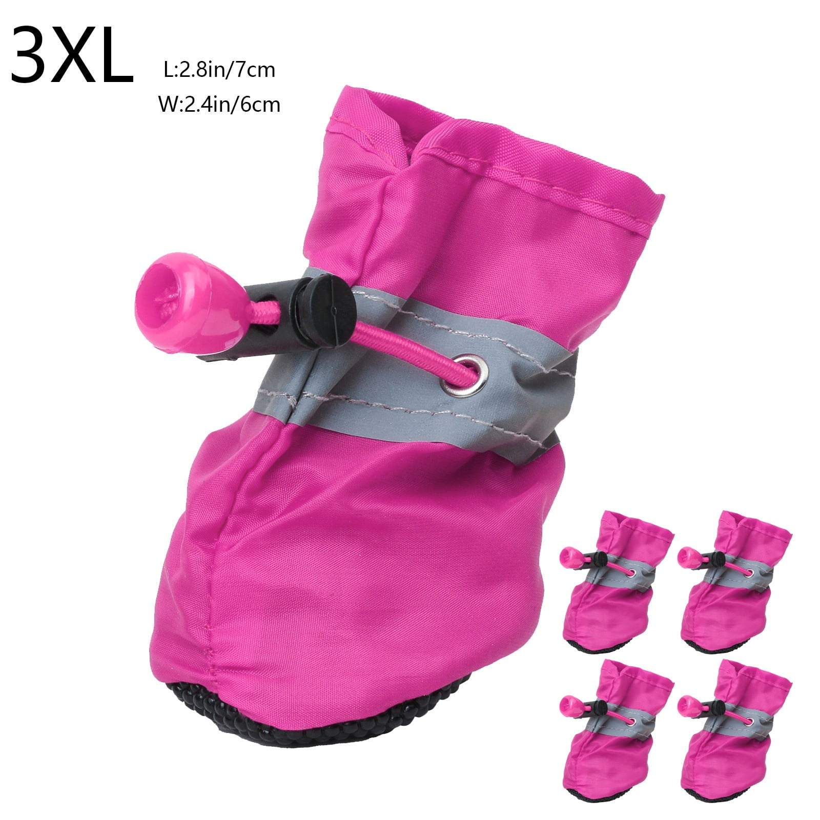 RuiJiao Small Dog Waterproof Booties - 4 Pairs Reflective Non-Slip ...