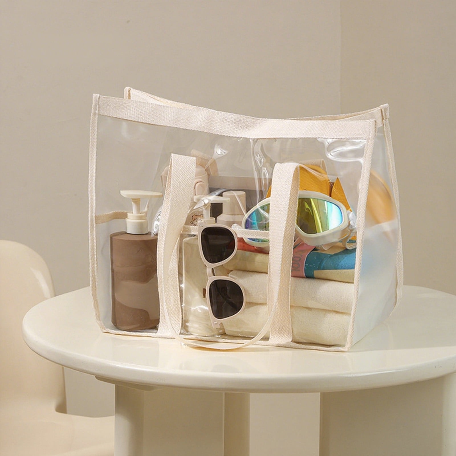 RuiJiao Stadium Safety Certified Clear Transparent Tote Bag for Beach ...