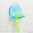 RuiJiao Suction Cup Shaver and Toothbrush Holder, Blue Plastic Wall ...
