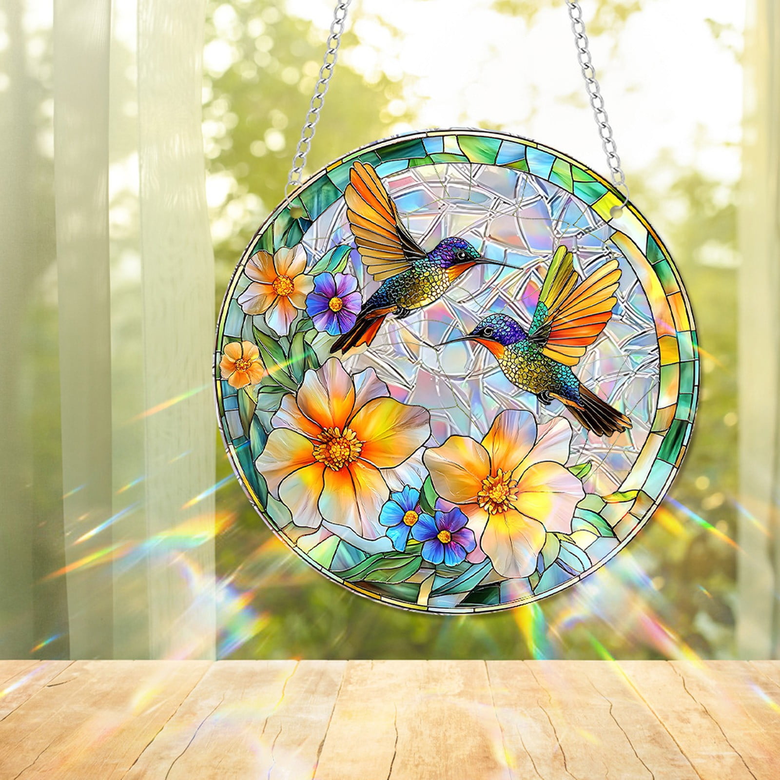 RuiJiao Vibrant Animal-Themed Home Decor Pendant, Circular Sun Catcher ...
