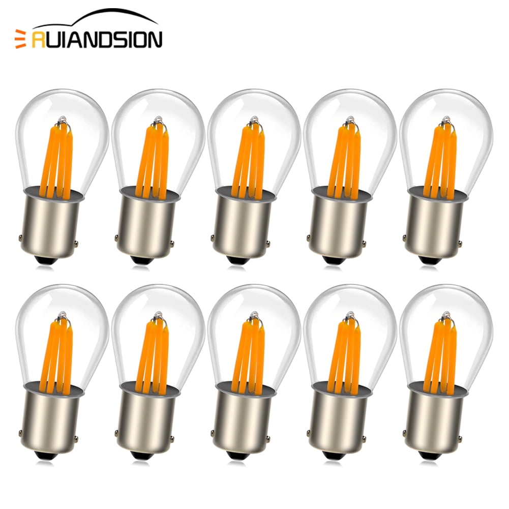 Ruiandsion 10pcs 1156 LED Bulbs 12V AC/DC Warm White 2200K, Reverse ...