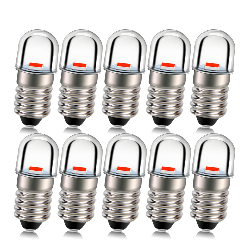 Ruiandsion 10pcs E10 Base Socket LED Bulb Replace Torch Flashlight ...