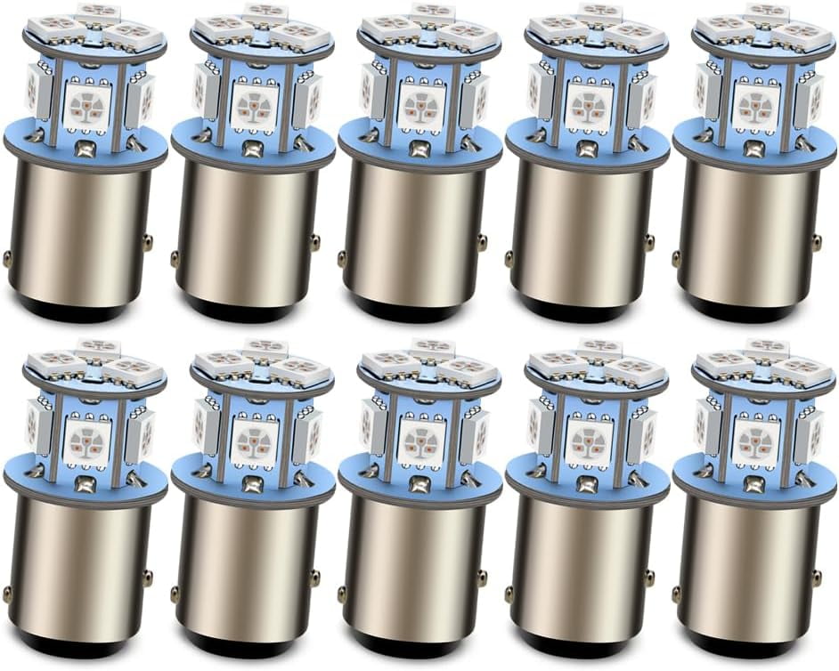 Ruiandsion 1157 LED Bulb BAY15D 12V Car Stop Tail Brake Reverse Rear Lights High/Low Beam Bulb ...