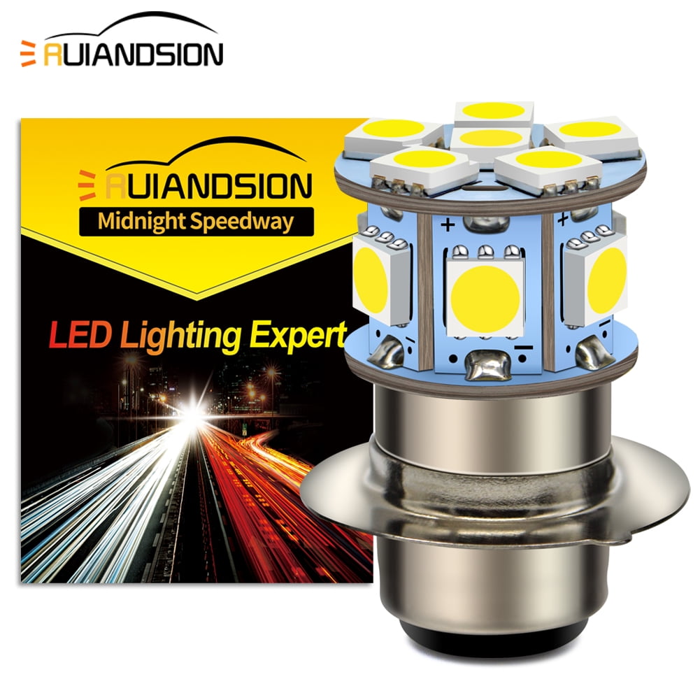 Ruiandsion 12V H6M P15D LED Motorcycle Bulb Hi Low Beam Brighter ...