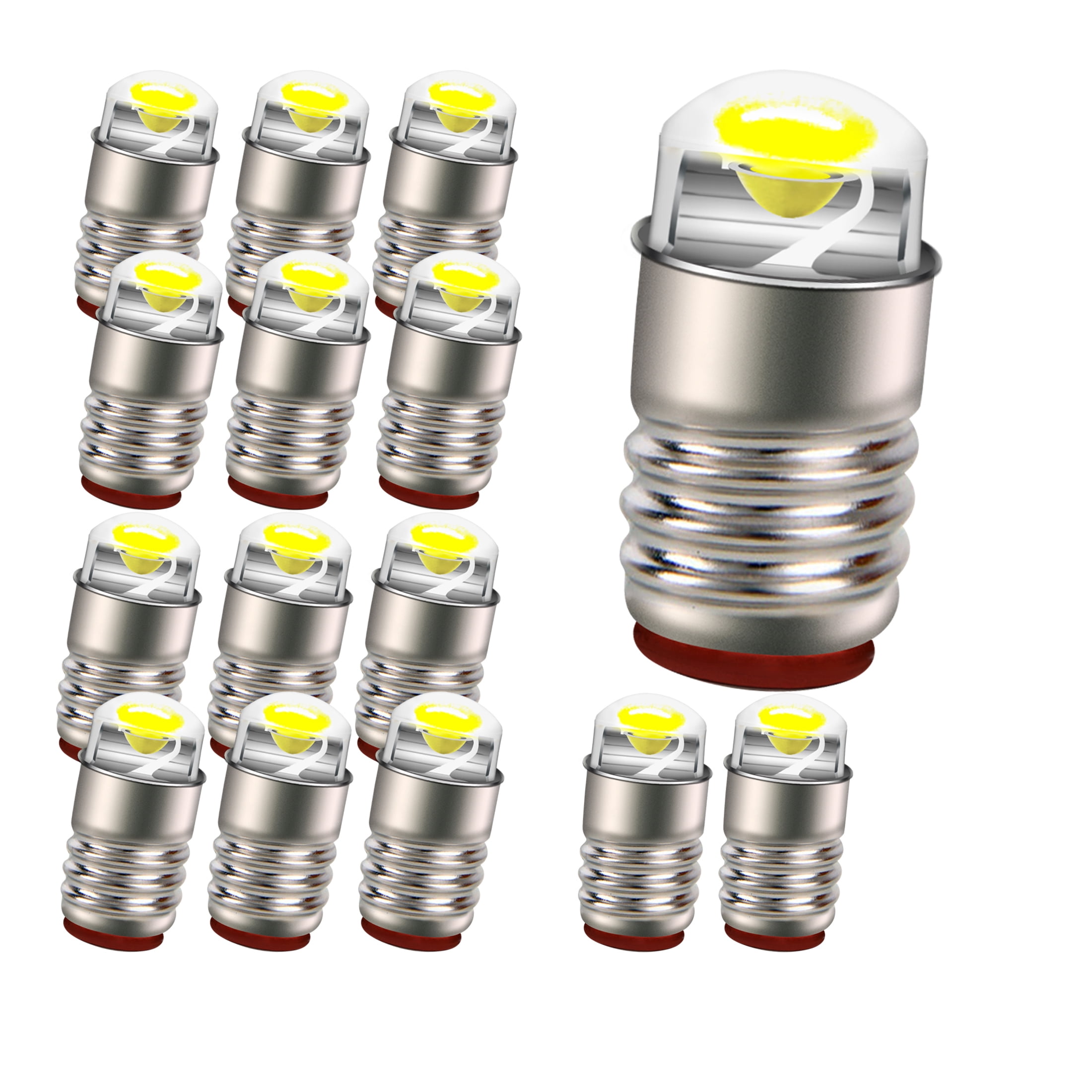 Ruiandsion 15-Pack E5 E5.5 COB Miniature Screw LED Bulb, 6V 0.01W 80LM ...