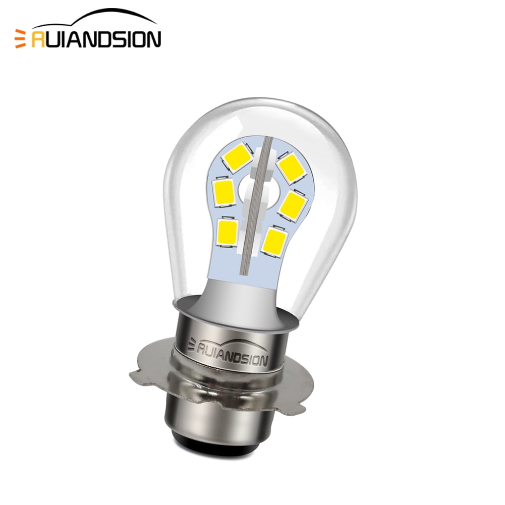 Ruiandsion 1pcs P15D-25-3 LED Motorcycle Light Bulb AC/DC 6V Hi/Lo Beam ...