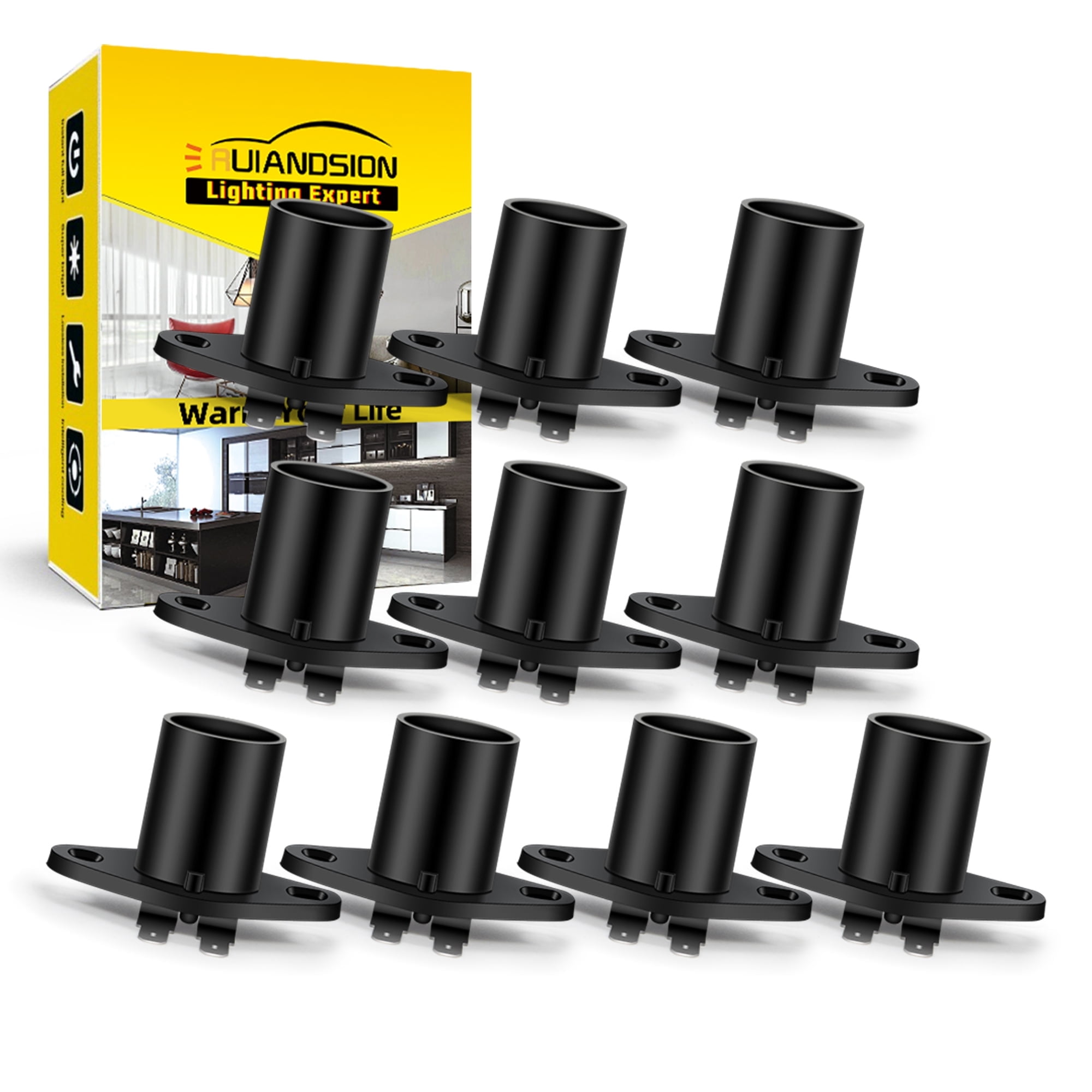 Ruiandsion Black Microwave Bulb Base, Resistant Curved Side Insert ...