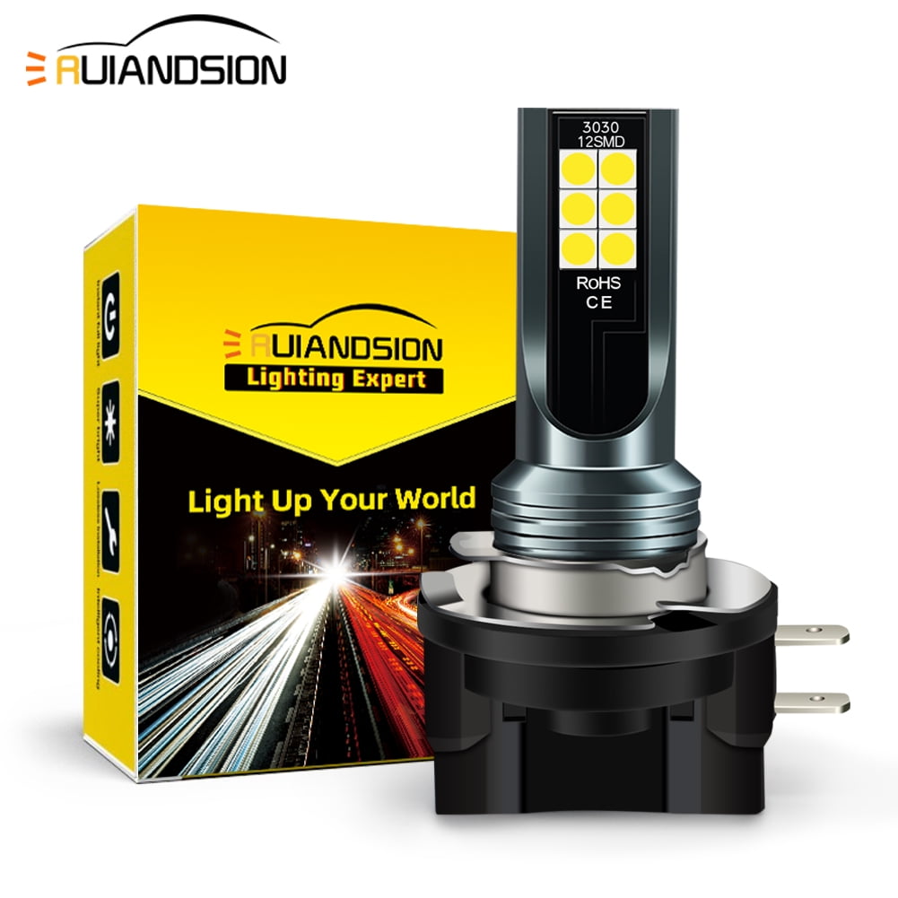 Ruiandsion 2Pcs H11B 3030 6SMD 1200lm Car Fog Light Motor Vehicle DRL ...