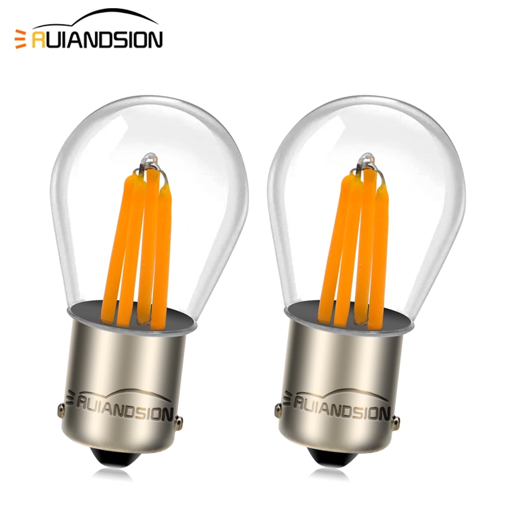 Ruiandsion 2pcs 1156 LED Bulbs 12V AC/DC Warm White 2200K, Reverse Turn ...