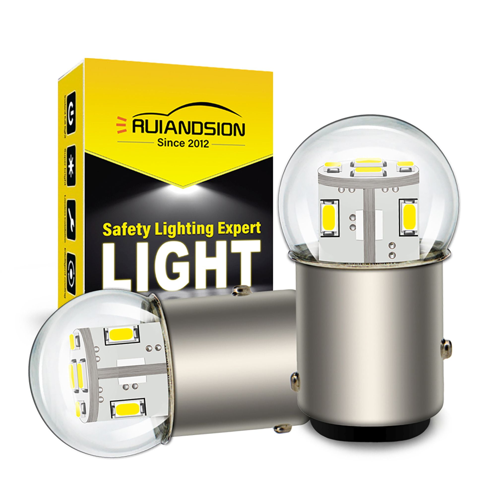 Ruiandsion 1157 LED Bulb BAY15D Base, 12V DC Dimmable 360 LM for Brake ...