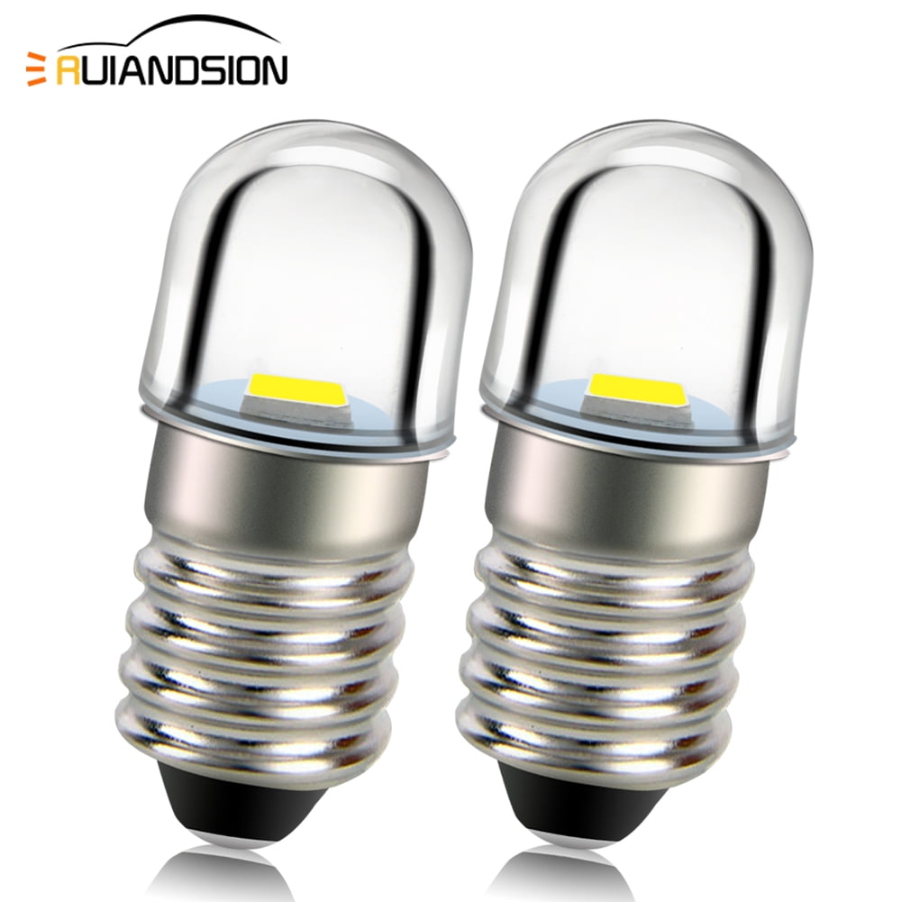 Ruiandsion 2pcs E10 Base Socket LED Bulb Replace Torch Flashlight Bulbs ...