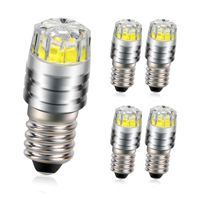 Ruiandsion 5-Pack E10 LED Light Bulbs,6V DC 0.48W 100LM 6000K Daylight ...