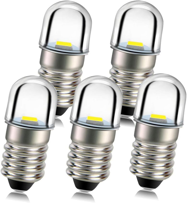Ruiandsion 5pcs E10 Base Socket LED Bulb Replace Torch Flashlight Bulbs ...