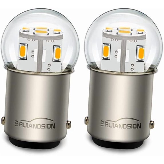 Ruiandsion BA15D LED Bulb 12V Warm White Replacement for Car Trailer ...