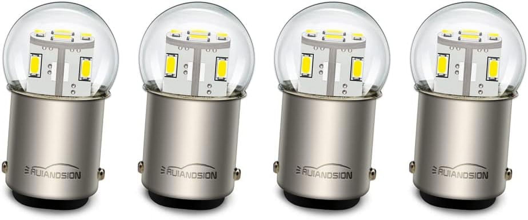 Ruiandsion BA15D LED Bulb 12V White Replacement for Car Trailer Marine ...