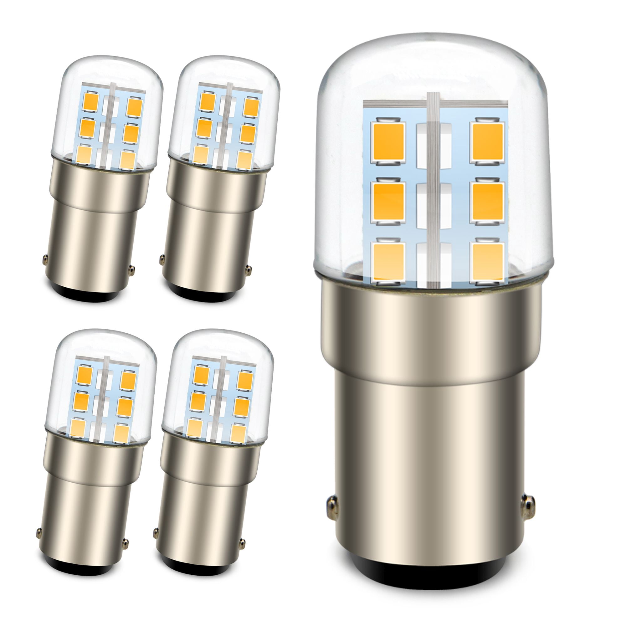 Ruiandsion BA15D Warm White LED Bulb 2835 SMD 24 LEDs 12-80V 720LM for ...