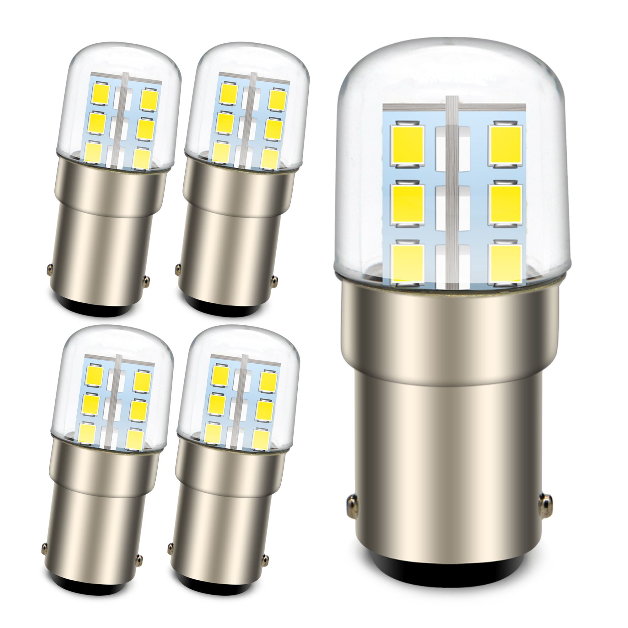 Ruiandsion BA15D White 6000K LED Light Bulb 12-80V Wide Voltage 2W ...