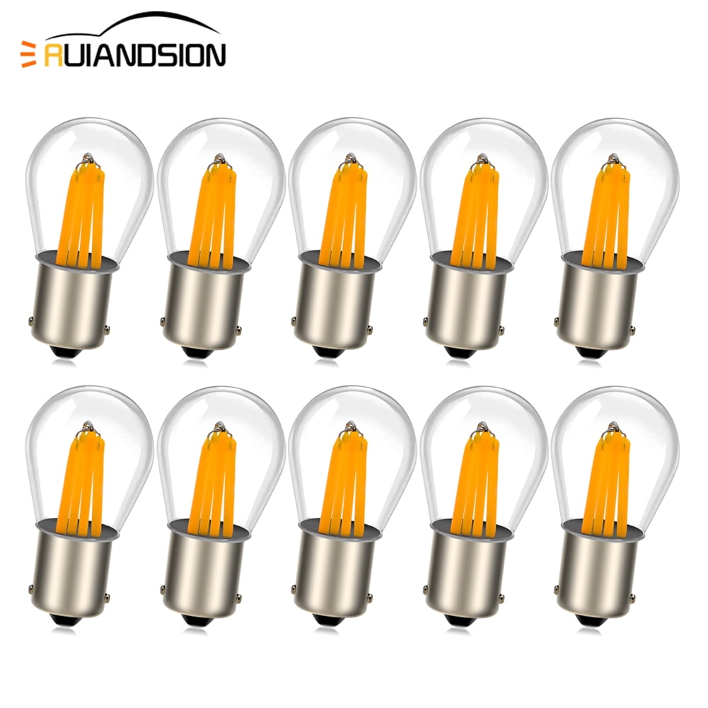 Ruiandsion BA15S 1156 LED Bulbs 12V AC/DC Warm White 2700K,Reverse Turn ...