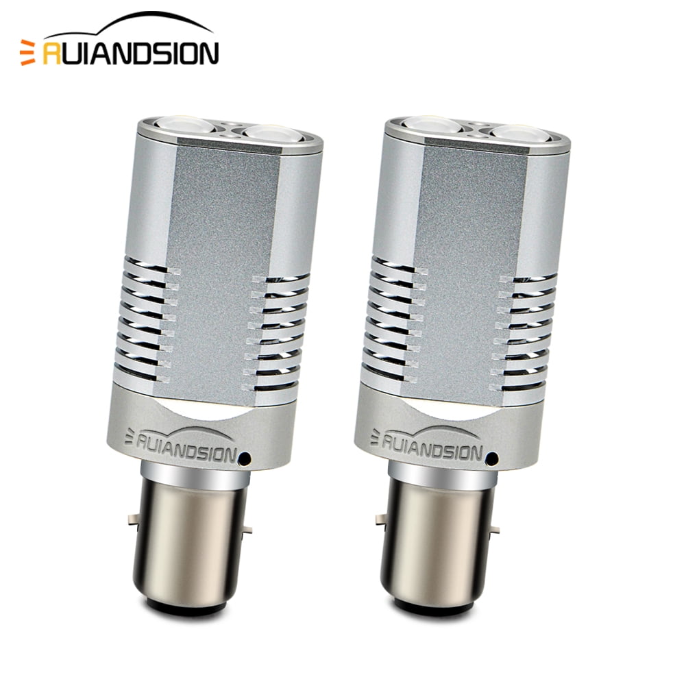 Ruiandsion BA20D(H6) LED Bulb White ,Non-polarity,10-30V Super Bright ...