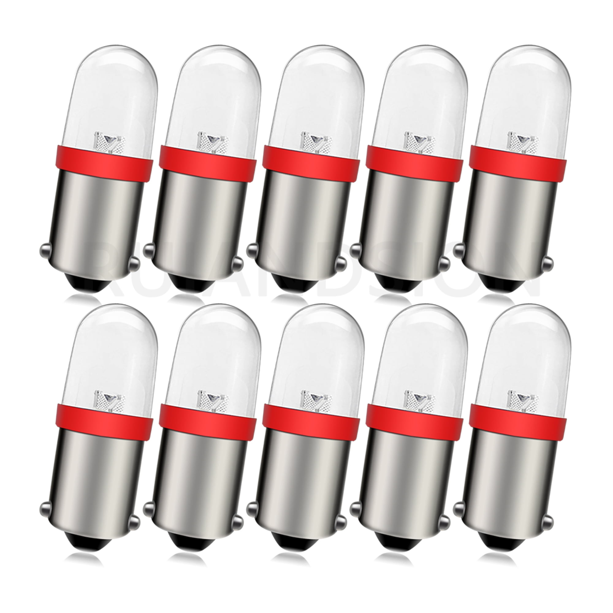 Ruiandsion BA9S Red LED Bulbs 24V COB 150LM for Semi-Truck Brake/Tail ...