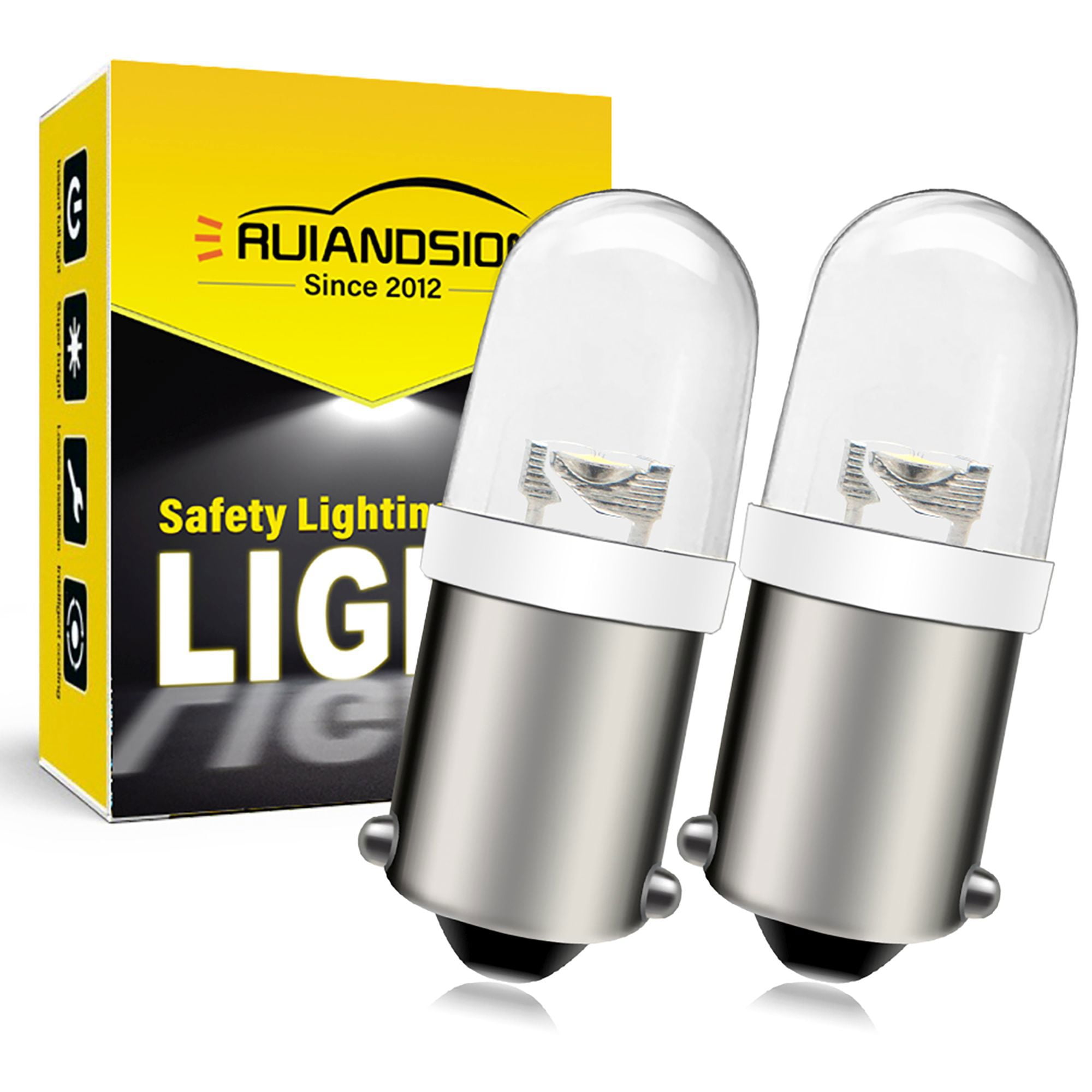 Ruiandsion BA9S COB LED Bulb DC 6V Red Blue Green Flashing Gradient ...