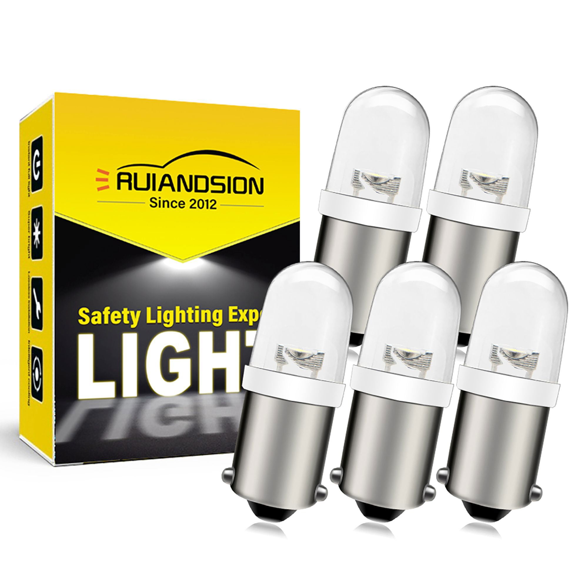 Ruiandsion BA9S COB LED Bulb DC 6V Red Blue Green Flashing Gradient ...