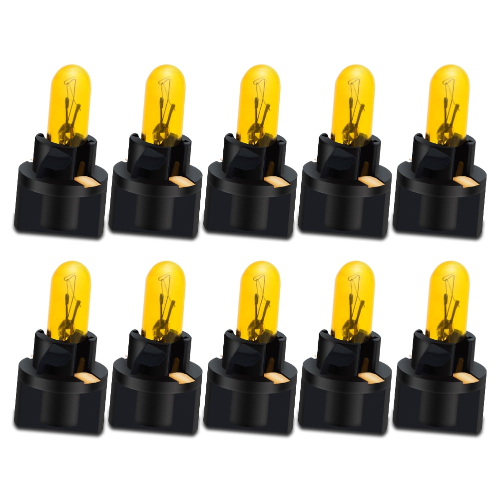 Ruiandsion Car T5 Halogen Instrument Light 12V 1.2W Single-filament Indicator Light Yellow 10pcs ...