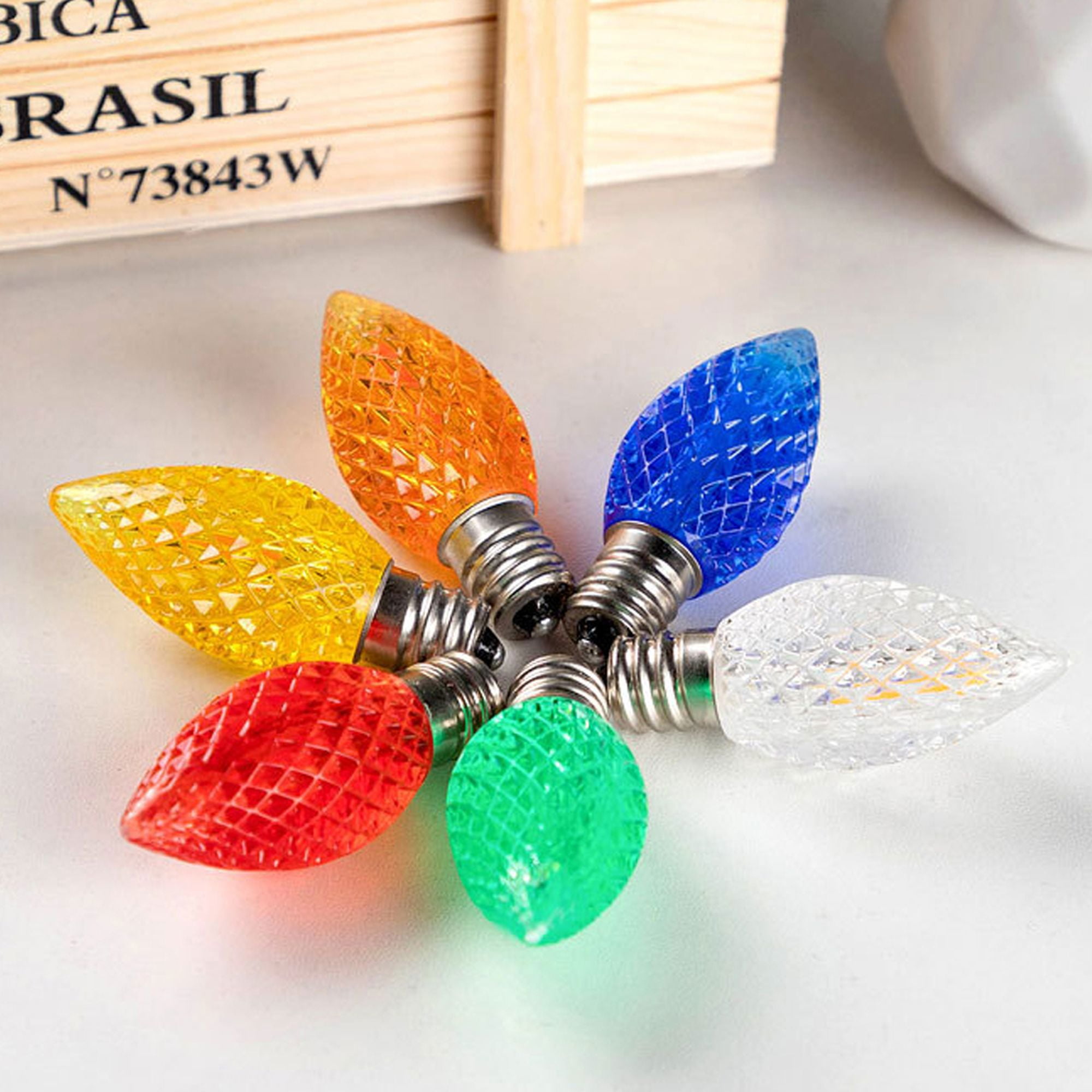 Ruiandsion Christmas LED Bulbs C7 Multi-Color Replacement Set, 6-Pack,0 ...