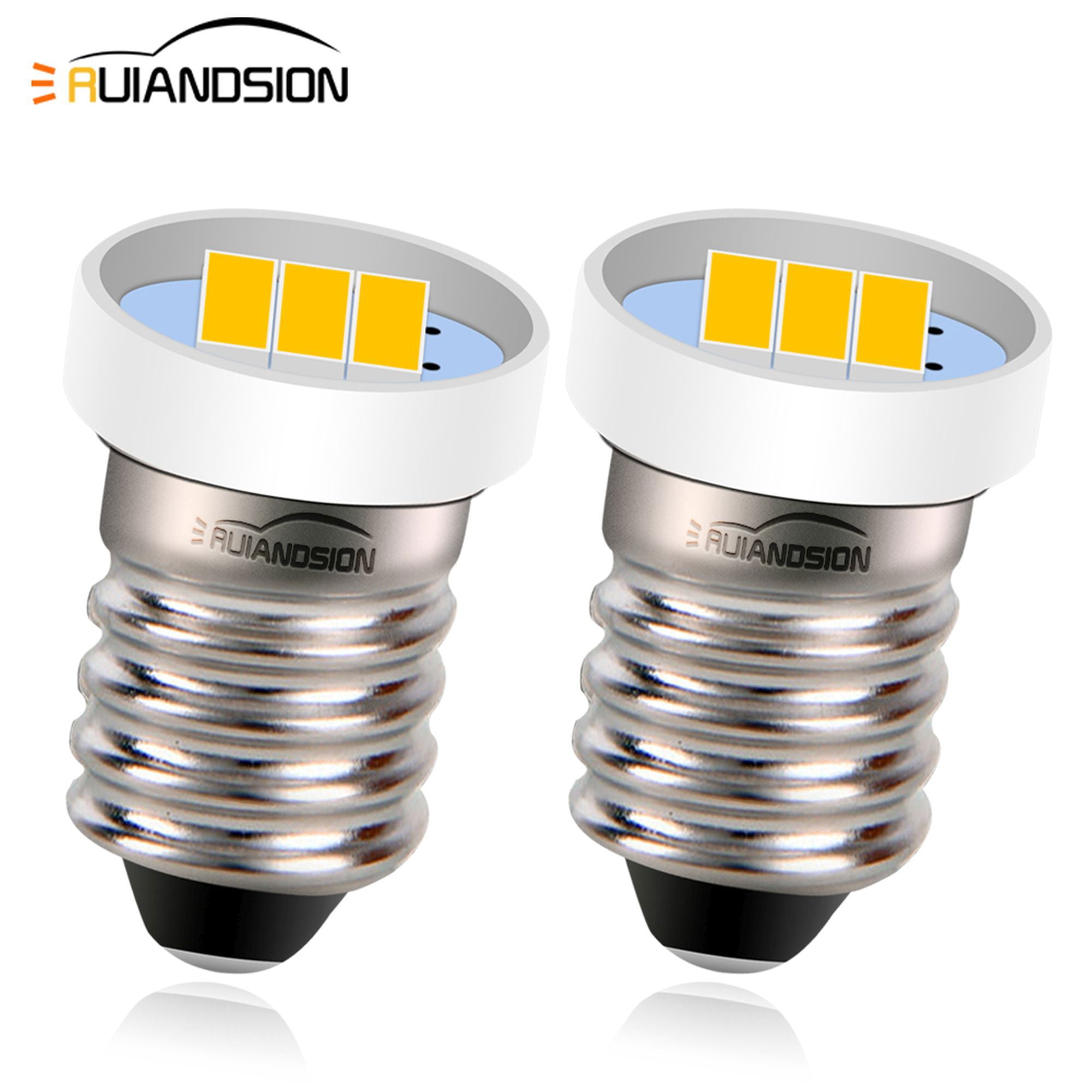 Ruiandsion E10 6V Non-Polarity LED Bulb,7020 Chip 100LM 3000K Warm ...
