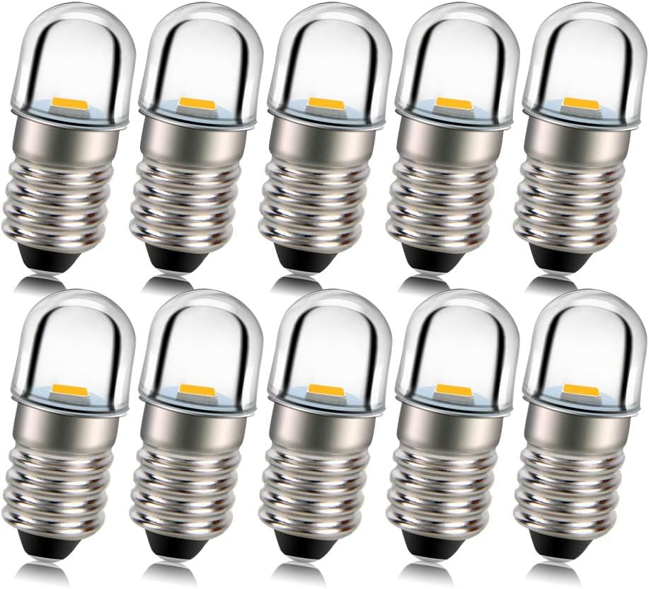 Ruiandsion E10 Base LED Upgrade Torch Flashlight Bulbs 18V Warm White ...