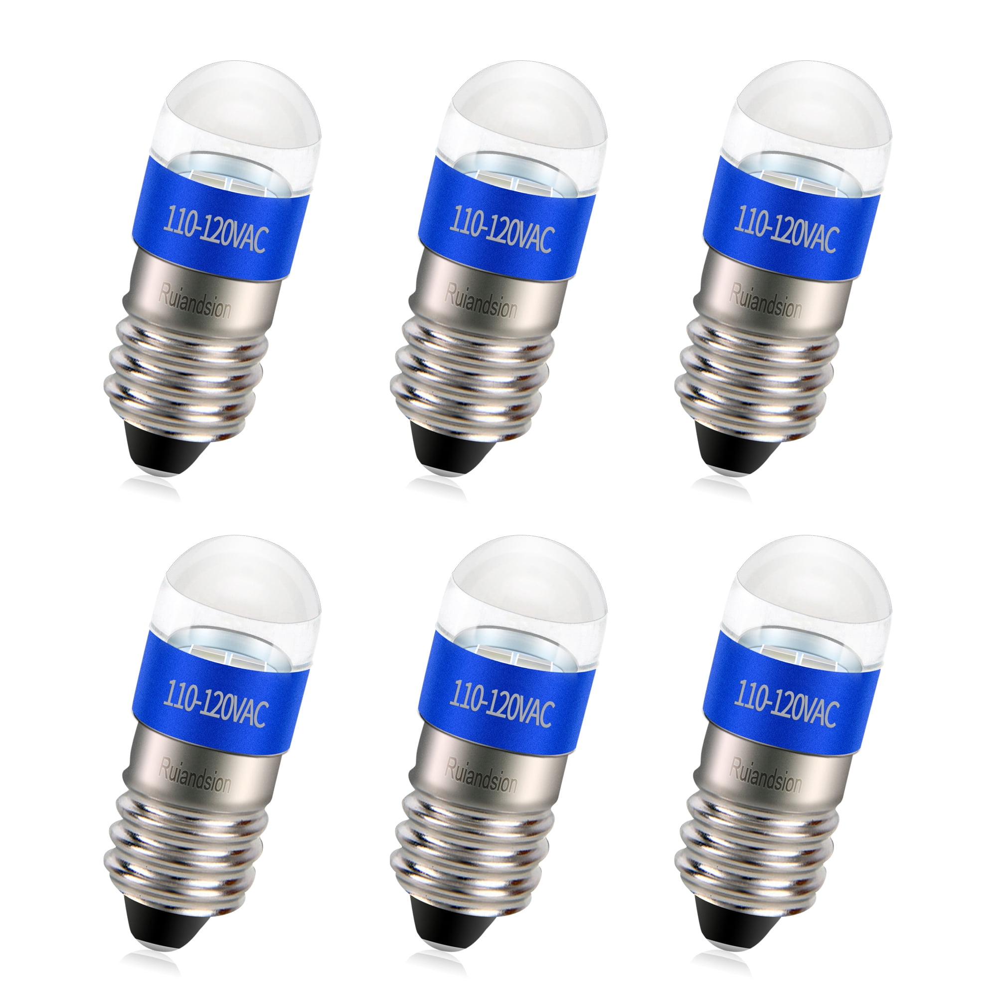 Ruiandsion E10 Blue Micro Decorative Bulb,110-120V AC 1W 100LM Cool ...