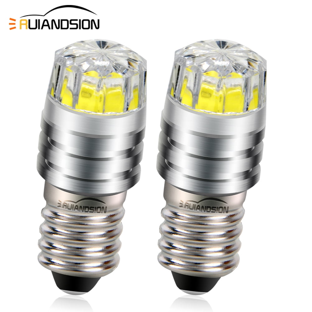 Ruiandsion E10 Bulb Miniature Light Bulb,6V White Small LED Bulbs 2Pcs ...